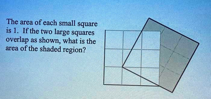 the area of each smallsquare isiif the two large squares overlap as ...
