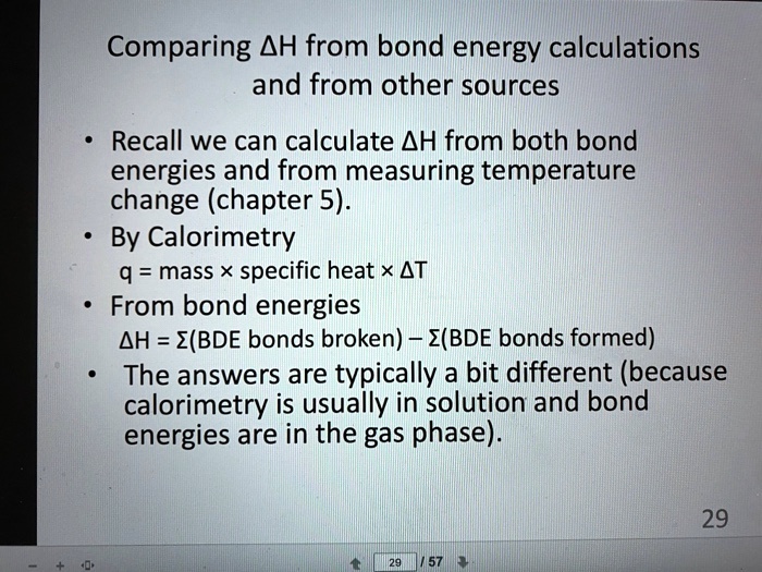 SOLVED: Comparing AH from bond energy calculations and from other ...