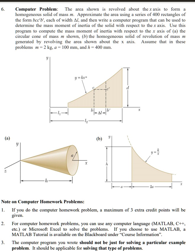 computer problem the area shown revolved aboul the x axis form ...