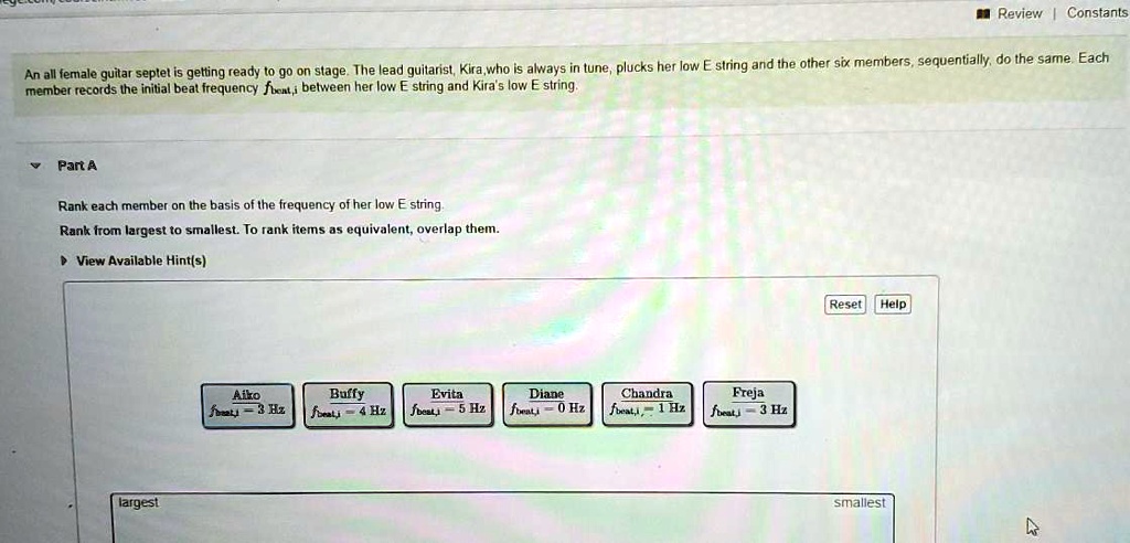 SOLVED: Always in tune; plucks her low E string and the other six ...