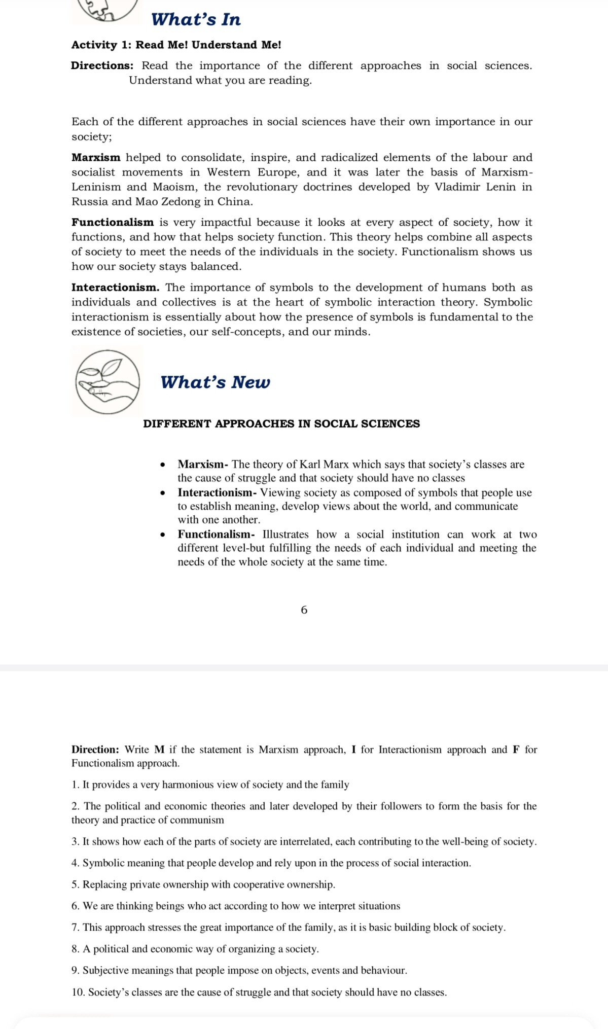 SOLVED: What's In Activity 1: Read Me! Understand Me! Directions: Read ...