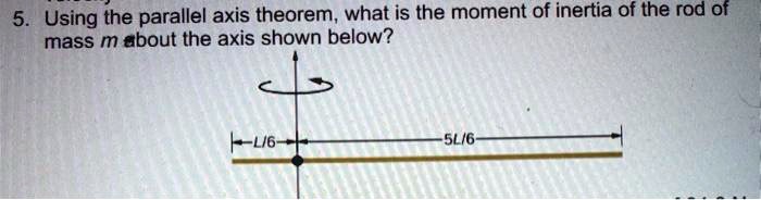 5. Using the parallel axis theorem, what is the moment of inertia of the rod of mass m about the ...