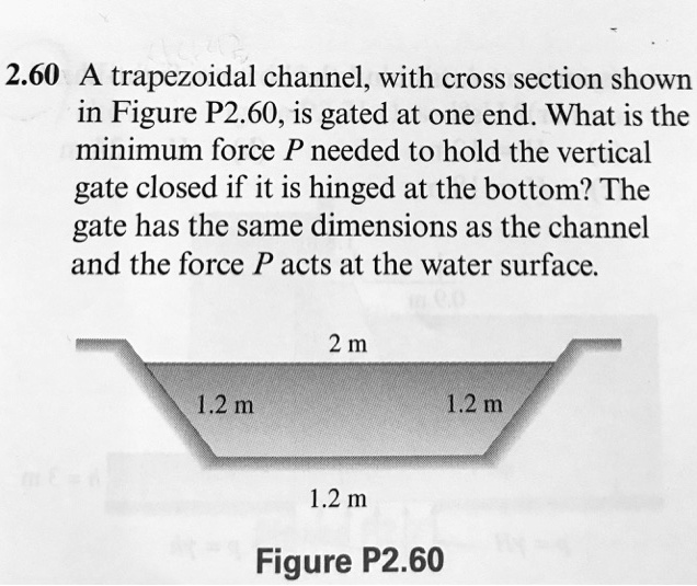 VIDEO solution: 2.60 A trapezoidal channel, with cross section shown in ...