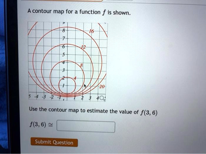 a contour map for a function f is shown use the contour map to estimate ...