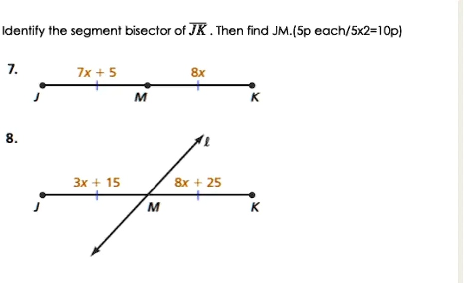 Identify The Segment Bisector Of Jk Then Find Jm Deals ... Identify The Segment Bisector Of Jk Then Find Jm Deals ...