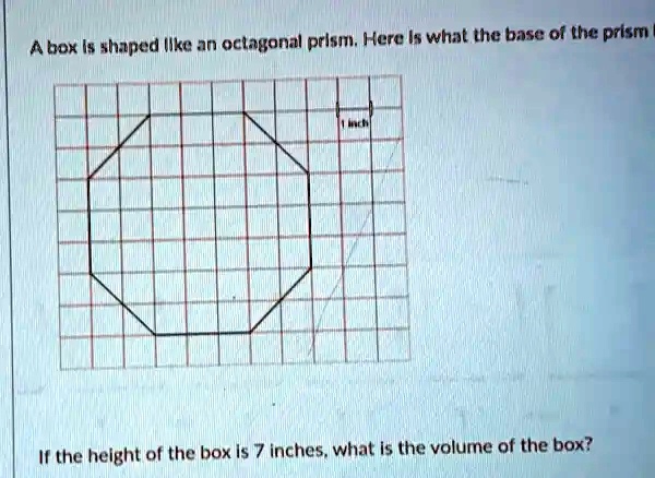 SOLVED: The box is shaped like an octagonal prism. Here is what the ...