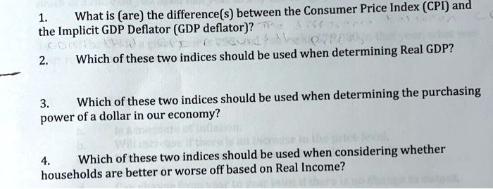 1. What is (are) the difference(s) between the Consumer Price Index ...