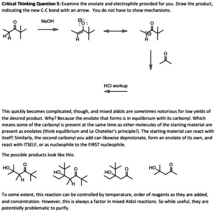 SOLVED:Critical Thinking Question 5: Examine the enolate and ...