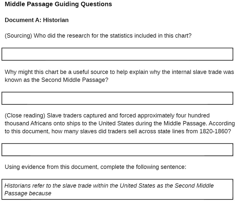 middle passage guiding questions document a historian sourcing who did ...