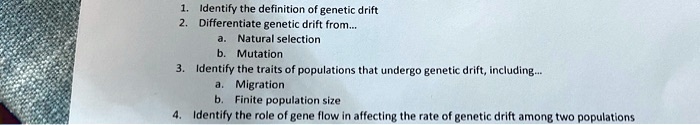 Solved Identify The Definition Of Genetic Drift Differentiate Genetic Drift From Watun Ection