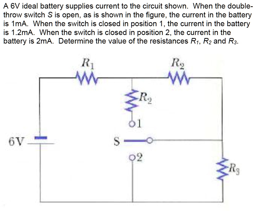 A 6V ideal battery supplies current to the circuit shown. When the ...