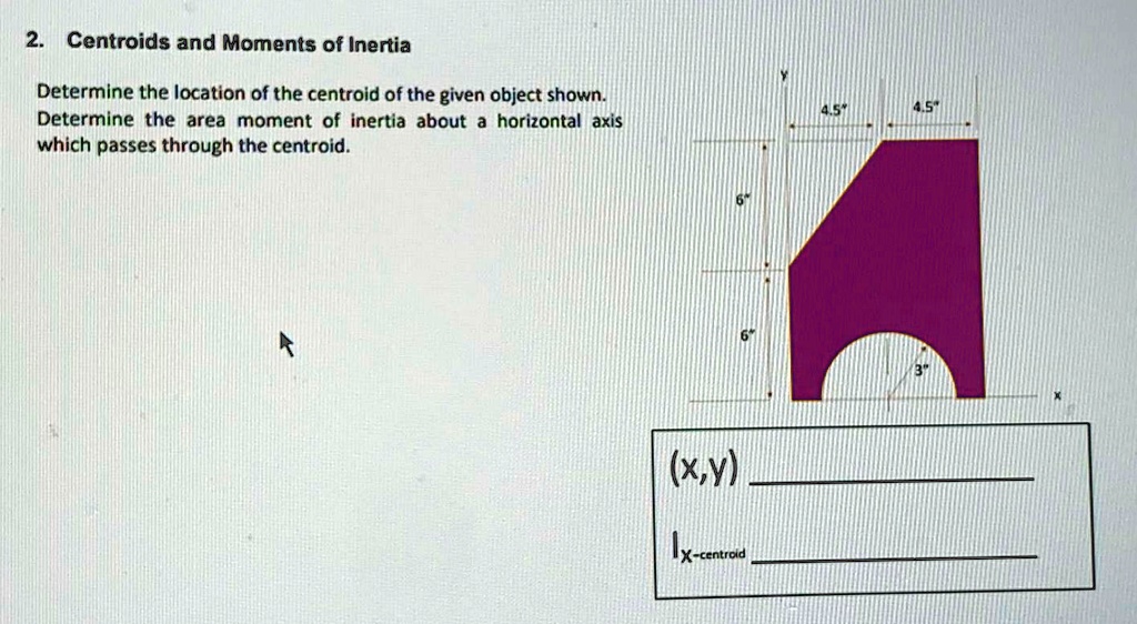 Solved Centroids And Moments Of Inertia Determine The Location Of The Centroid Of The Given