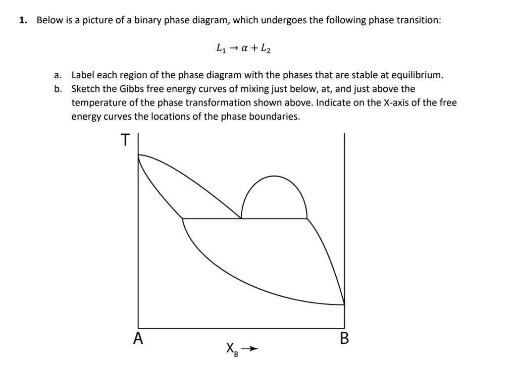 SOLVED: 1. Below is a picture of a binary phase diagram, which ...