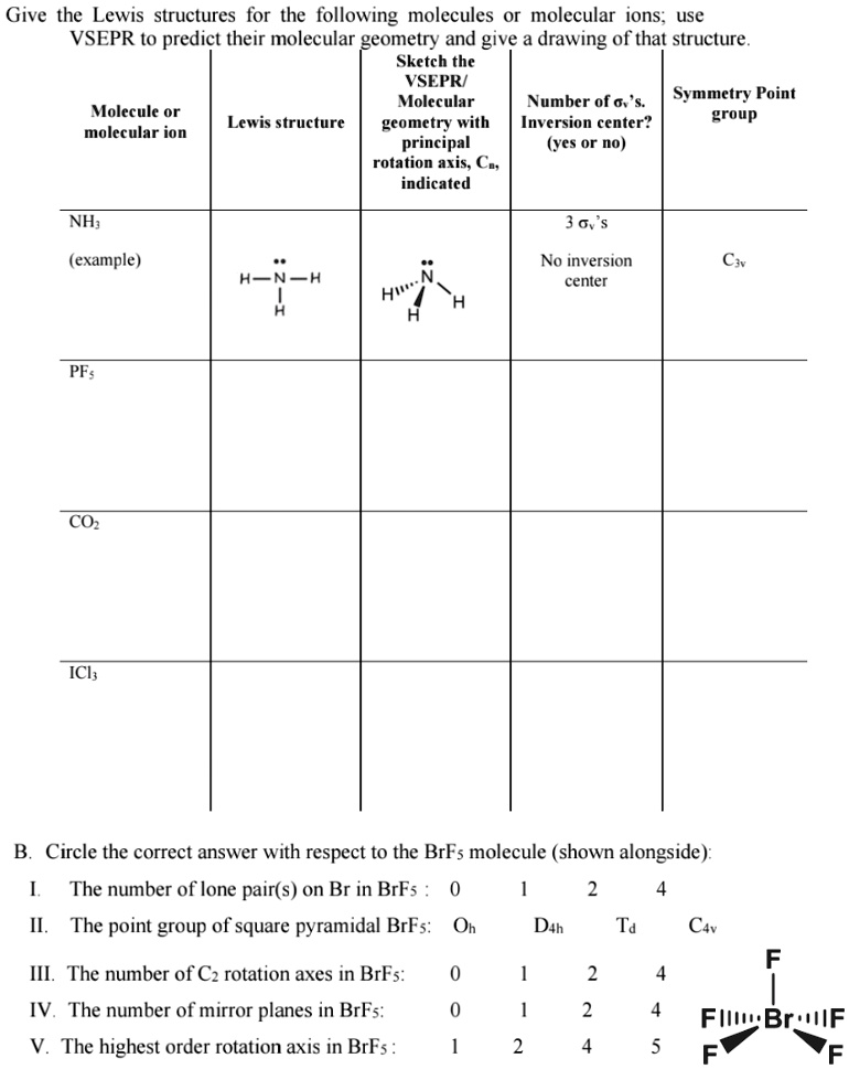 Draw Lewis Structure Of Brf5 And Xef2 Using Vsper Theory