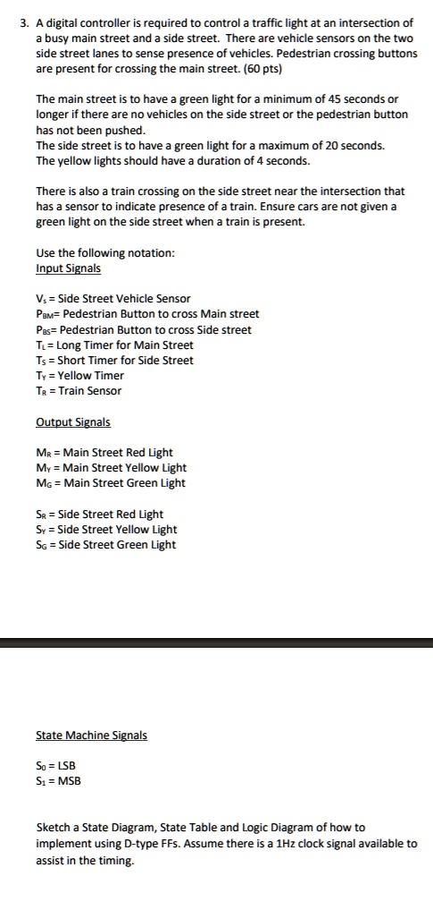 a digital controller is required t0 control traffic light at an ...