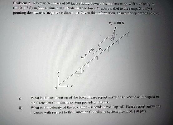 [GET ANSWER] problem 2 a box with a mass of 50 kg is sliding down a ...