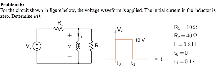SOLVED: Problem 6: For the circuit shown in the figure below, the ...