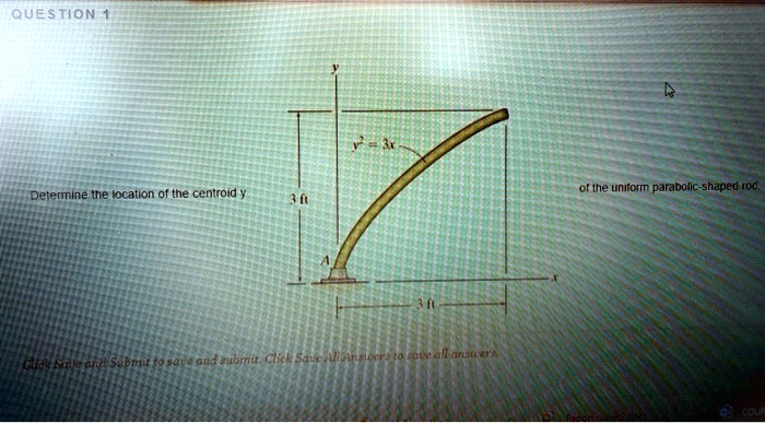 SOLVED: QUESTION1 Determine the location of the centroid y of the ...