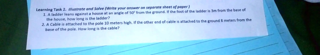 SOLVED: Learning Task 2. Illustrate and Solve (Write your answer on a separate sheet of paper ...