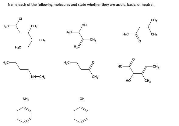 Name each of the following molecules and state whether they...