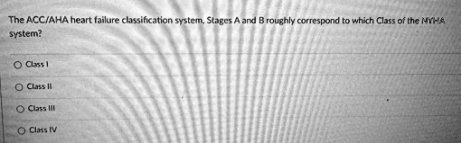 The ACC/AHA heart failure classification system, Stages A and B roughly ...