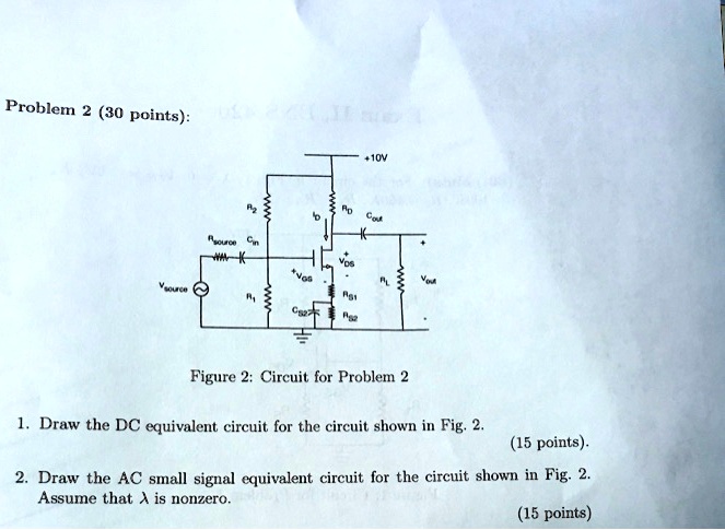 Solved Problem 2 30 Points Figure 2 Circuit For Problem 2 1 Draw 1810