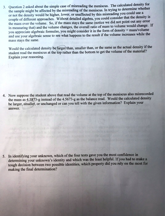 asked about the simple case of misreading the meniscus the calculated ...