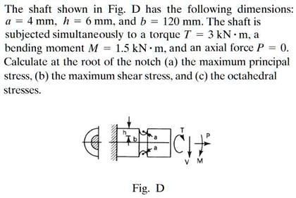 SOLVED: The shaft shown in Fig. D has the following dimensions: a = 4 ...