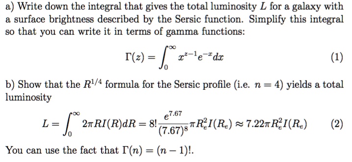 a) Write down the integral that gives the total luminosity L for a ...