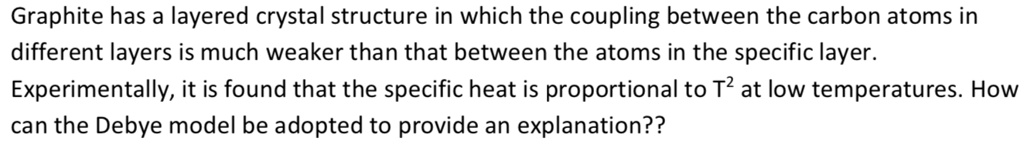 Graphite has a layered crystal structure in which the coupling between ...