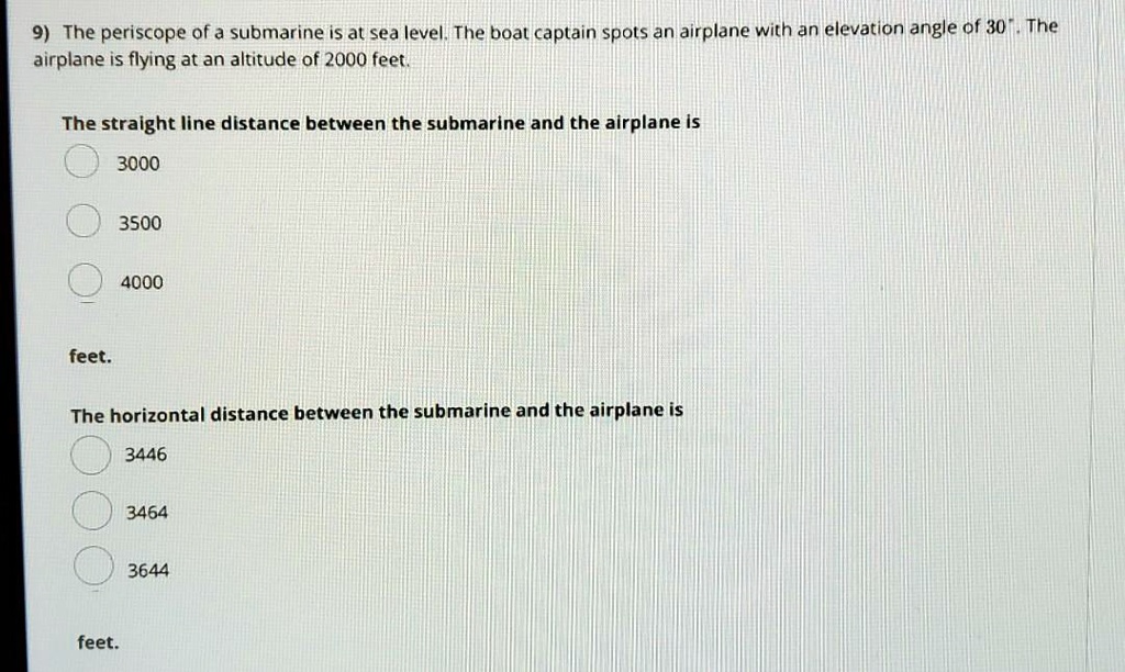 9 the periscope of j submarine is at sea level the boal captain spots ...