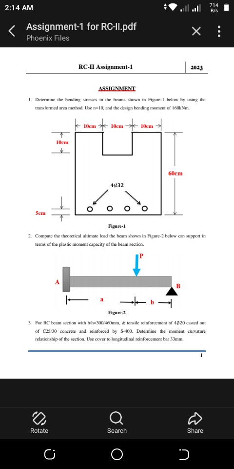 2:14 AM Assignment- 1 for RC-II.pdf Phoenix Files RC-II Assignment-1 2023 ASSIGNMENT 1 ...