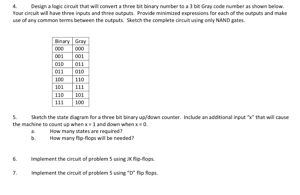 Solved Please Provide An Explanation For Each Part 4 Design A Logic Circuit That Will Convert 