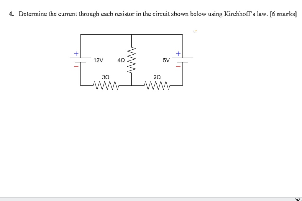 Solved Determine The Current Through Each Resistor In The Circuit