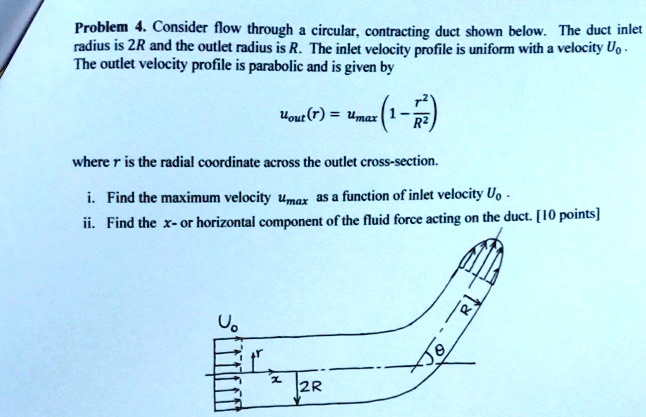 SOLVED: Problem 4. Consider flow through a circular, contracting duct ...