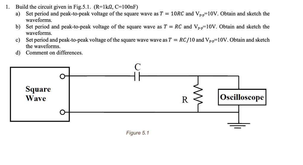 SOLVED: Using LTspice, build the circuit shown in Fig. 5.1. (R = 1k, C = 100nF) a) Set the ...