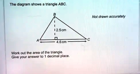 The diagram shows a triangle ABC. Not drawn accurately A right angle is depicted at the base of ...