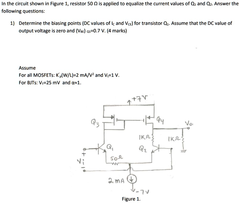 SOLVED: In the circuit shown in Figure 1, resistor 50 Î© is applied to equalize the current ...