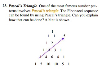 SOLVED: Pascal's Triangle: One of the most famous number patterns ...