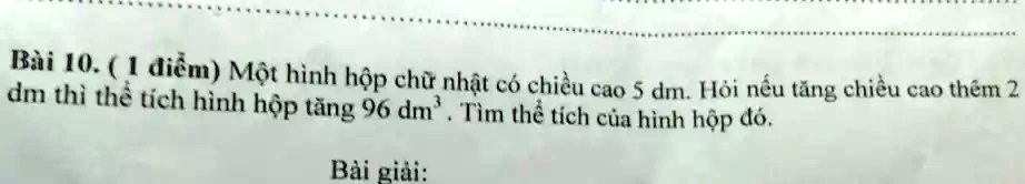 Bà I 10 Ä á Bà I Má™t Ä‘oạn Hình Há™p ChᯠNháºt Có Chiá U
