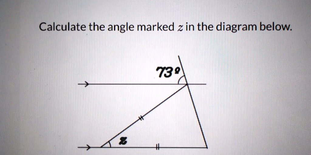 SOLVED: Calculate the angle marked z in the diagram below: 739 8