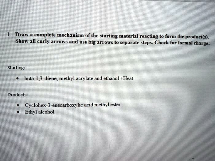 SOLVED: Draw complete mechanism of the starting material reacting to form tbe E product(s): Show ...