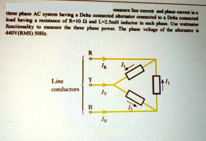 measure line current and phase current in a three phase ac system ...