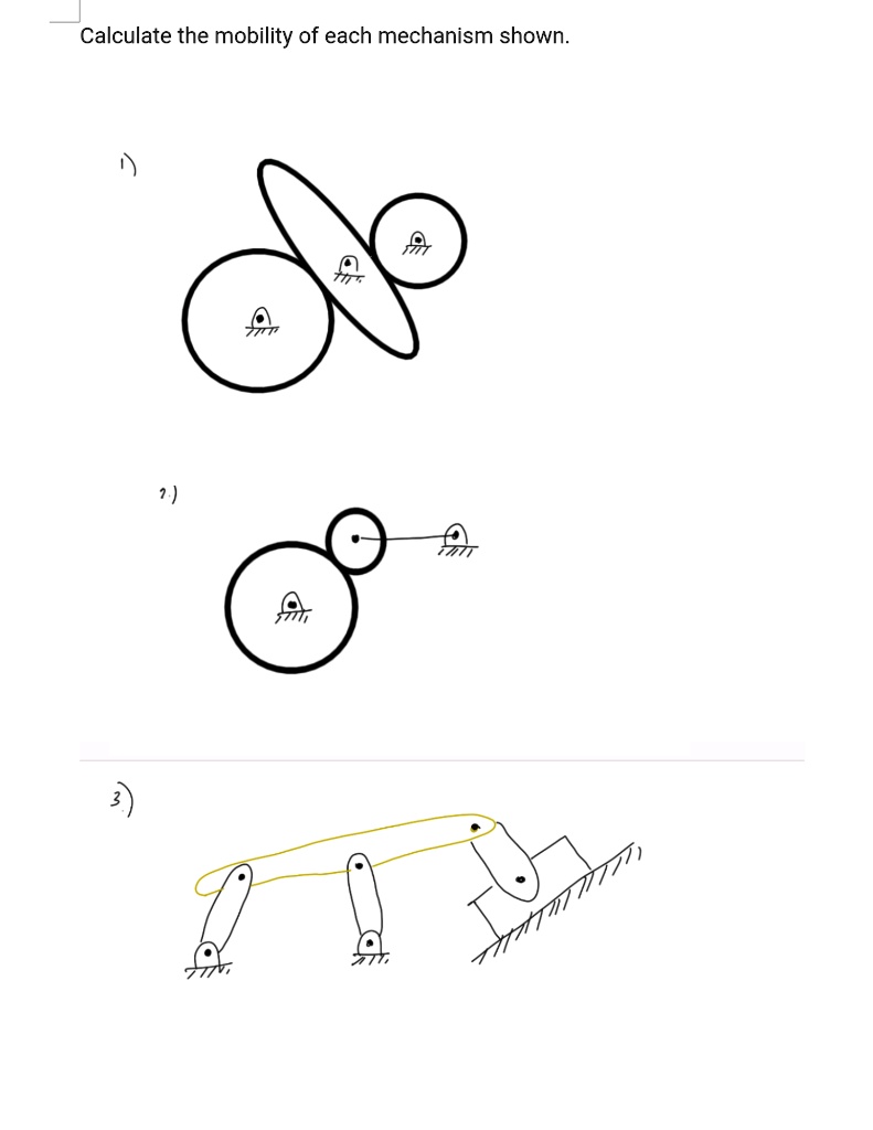 SOLVED: Calculate the mobility of each mechanism shown SOLVED: Calculate the mobility of each mechanism shown