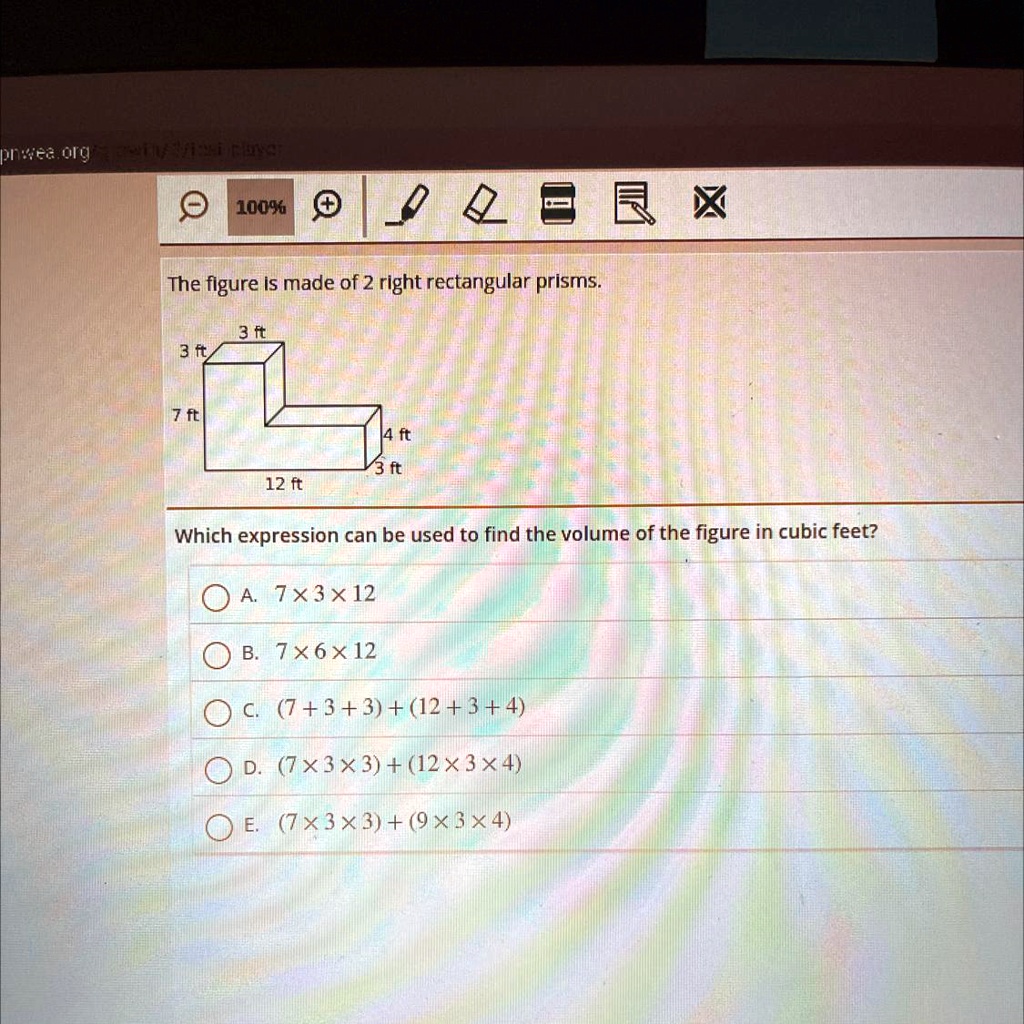 SOLVED: 'The figure is made of 2 right rectangular prisms. 3 ft 3 ft 7 ...