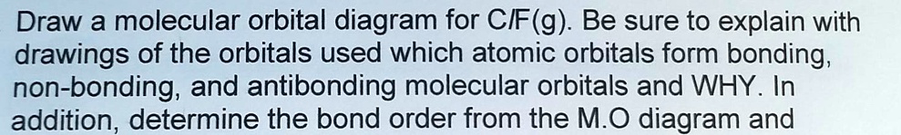 SOLVED:Draw a molecular orbital diagram for CIF(g): Be sure to explain ...