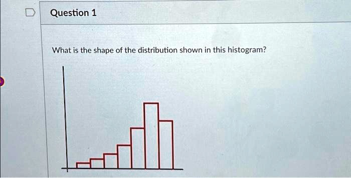 SOLVED: Question 1 What is the shape of the distribution shown in this ...