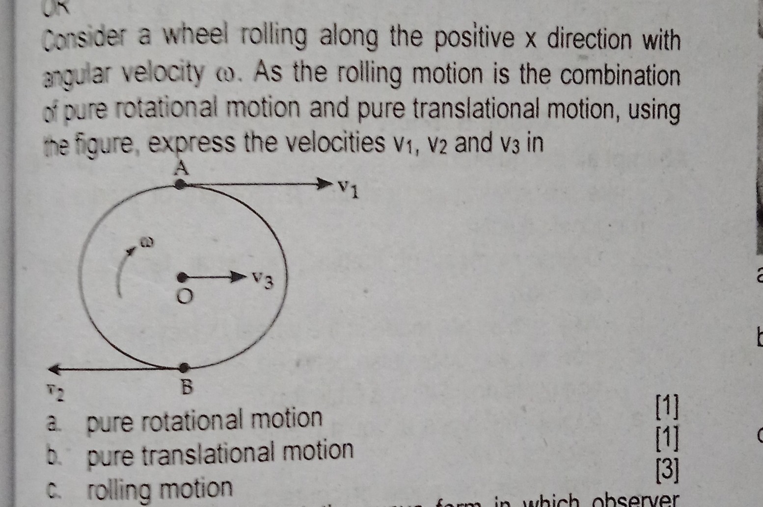 SOLVED: consider a wheel rolling along the positive x direction with ... SOLVED: consider a wheel rolling along the positive x direction with ...