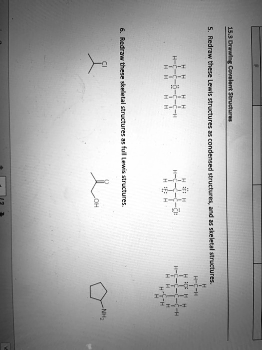 SOLVED: Redraw these skeletal structures. Lewis structures.