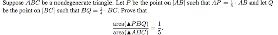SOLVED: Suppose ABC is a nondegenerate triangle. Let P be the point on ...